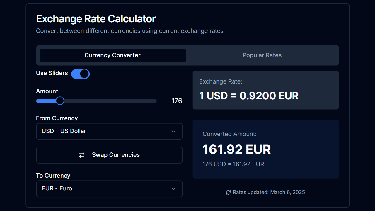 Free Exchange Rate Calculator | Easy Online Currency Tool | Free ...