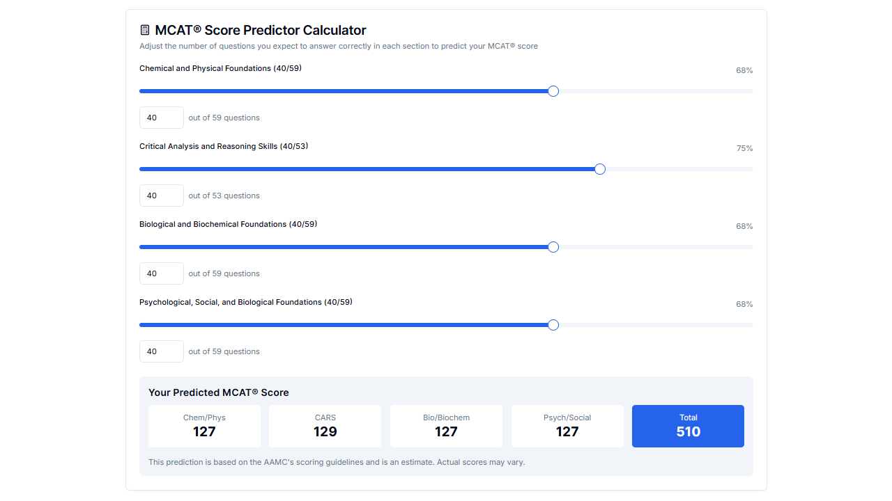 Free MCAT® Calculator | Easy Online Education Tool | Free Calculators