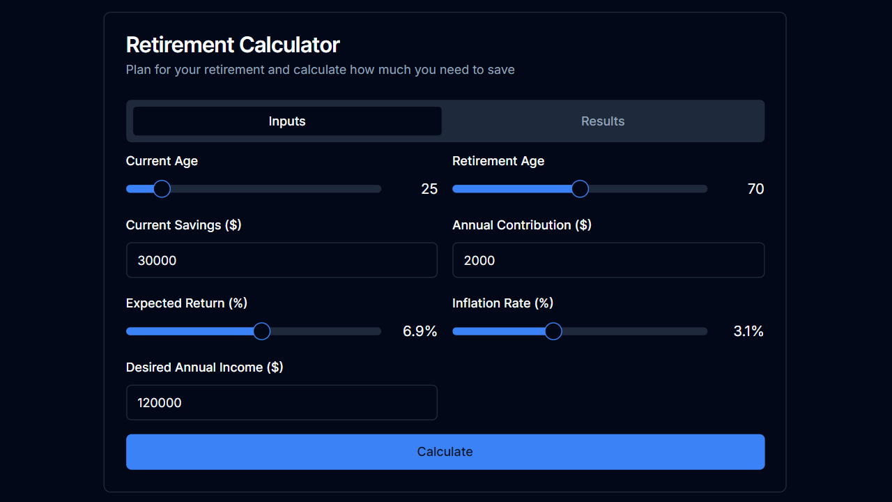 Free Retirement Calculator | Easy Online Finance Tool | Free Calculators