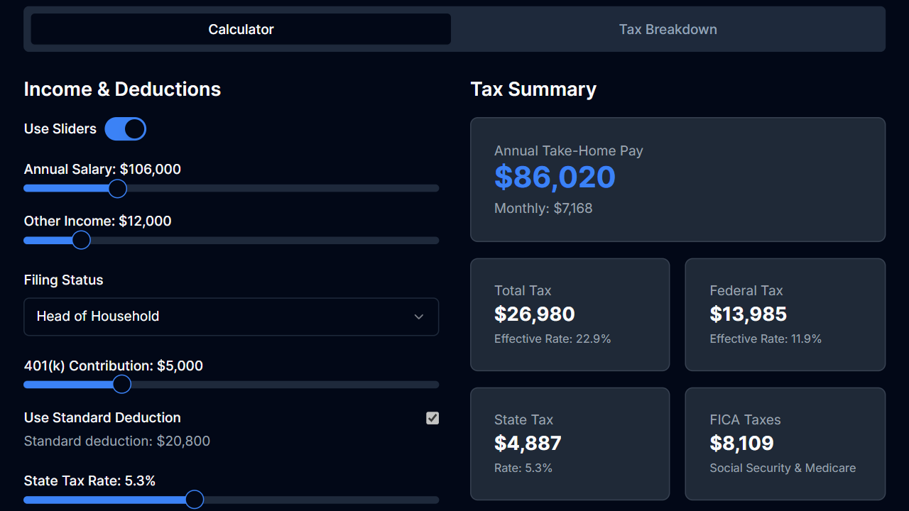 Free Tax Calculator | Easy Online Finance Tool | Free Calculators