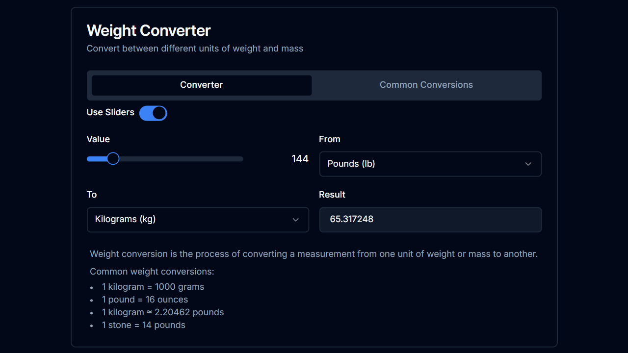 Free Weight Calculator | Easy Online Measurement Tool | Free Calculators