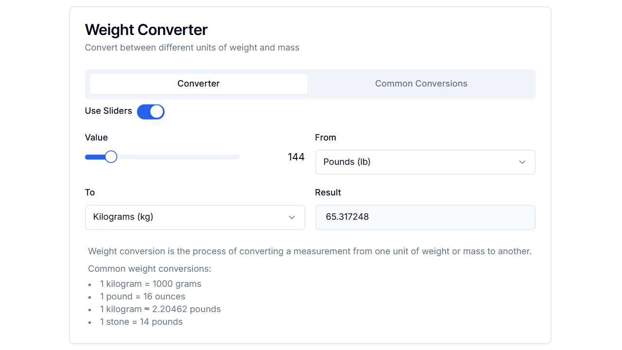 Free Weight Calculator | Easy Online Measurement Tool | Free Calculators