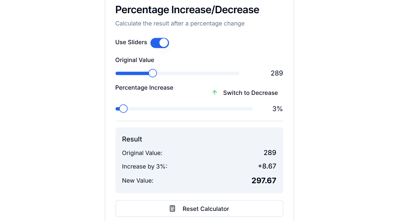Free Increase/Decrease Calculator | Easy Online Percentage Tool | Free Calculators