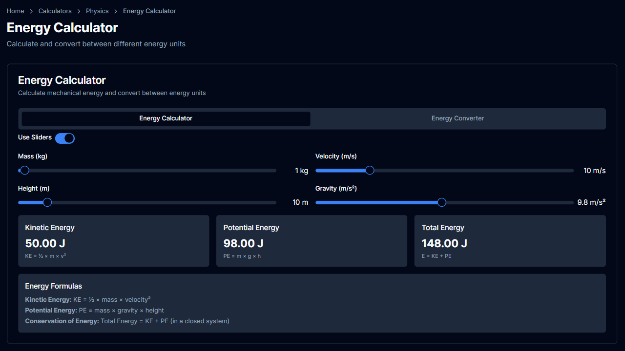 Free Energy Calculator | Easy Online Physics Tool | Free Calculators
