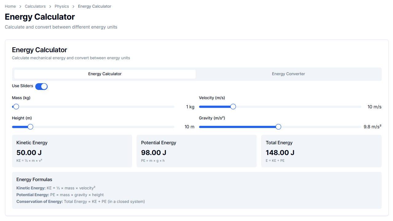 Free Energy Calculator | Easy Online Physics Tool | Free Calculators