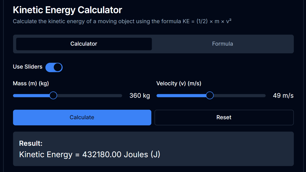 Free Kinetic Energy Calculator | Easy Online Physics Tool | Free ...