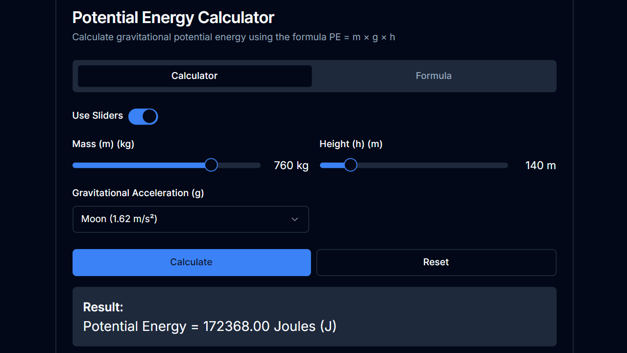 Free Potential Energy Calculator | Easy Online Physics Tool | Free ...