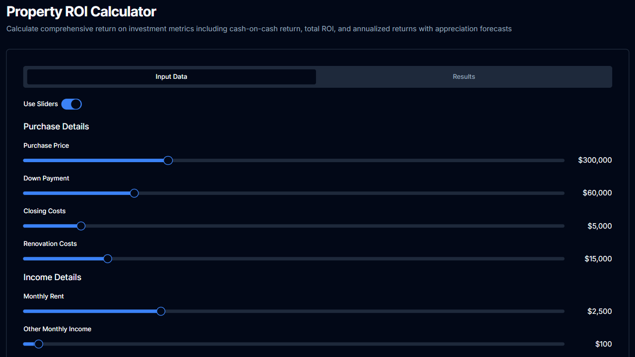 Free Property ROI Calculator | Easy Online Real Estate Tool | Free ...