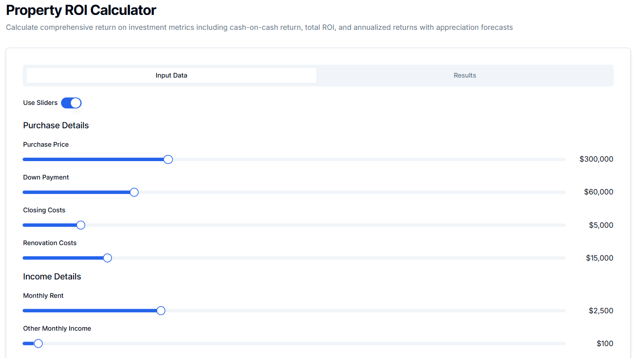 Free Property ROI Calculator | Easy Online Real Estate Tool | Free ...